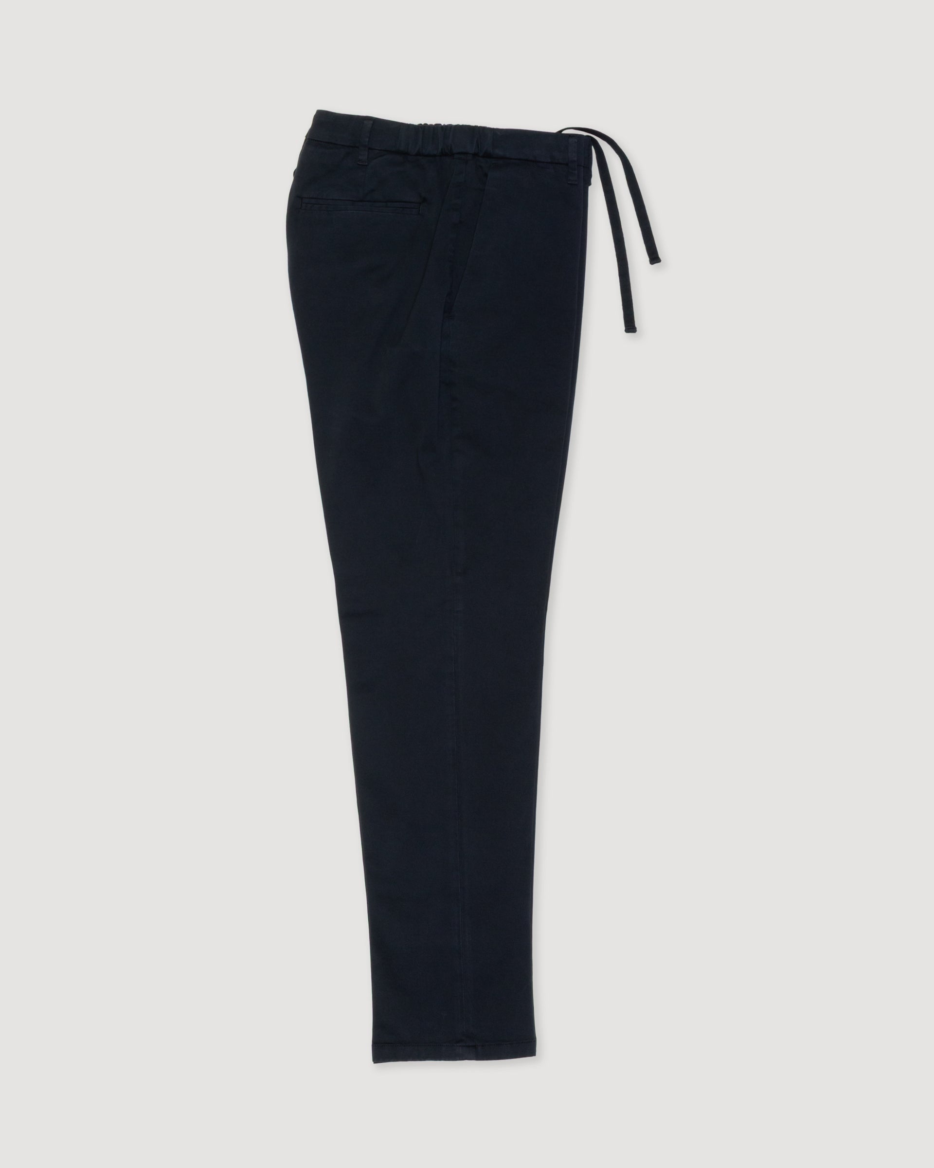 Dumbo drawstring chinos in stretch cotton gabardine. Blue - Navy